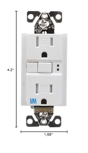 EATON TWRSGF15W Arrow Hart Tamper and Weather Resistant Duplex Gfci Receptacle, 125 Vac, 15 A, 2 Pole, 3 Wire, White