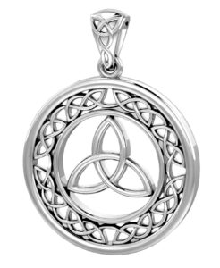 us jewels new round 925 sterling silver irish celtic trinity love knot pendant. 24.5mm