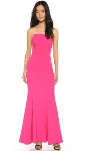 jill jill stuart women's fitted strapless column gown, peony, 12