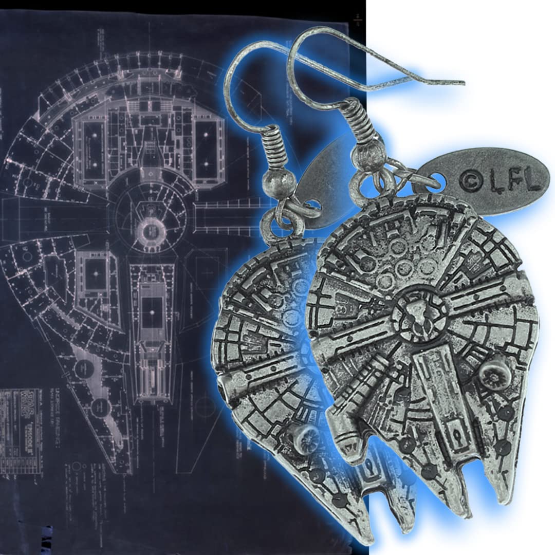 Star Wars Millennium Falcon 3D Dangle Earrings