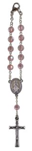 cathedral art (abbey & ca gift) october/rose zircon birthstone car rosary