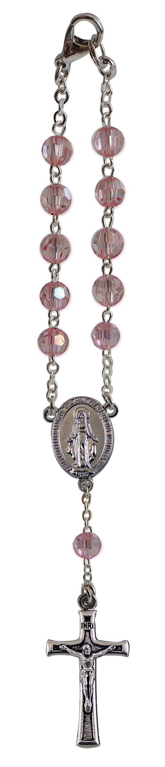 Cathedral Art (Abbey & CA Gift) October/Rose Zircon Birthstone Car Rosary