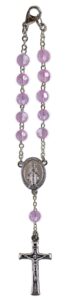 cathedral art (abbey & ca gift june/light amethyst birthstone car rosary