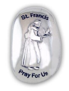 cathedral art (abbey & ca gift st. francis patron saint thumb stone, 1-1/2 x 1 inch, multicolored