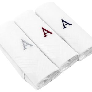 Handkerchiefs for Men, 3 Piece Set Cotton Hanky, Monogrammed, Initial Handkerchiefs, Pocket Square For Men