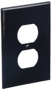 leviton pj8-e 1-gang duplex receptacle wallplate, midway size, 20-pack, black, 20 count