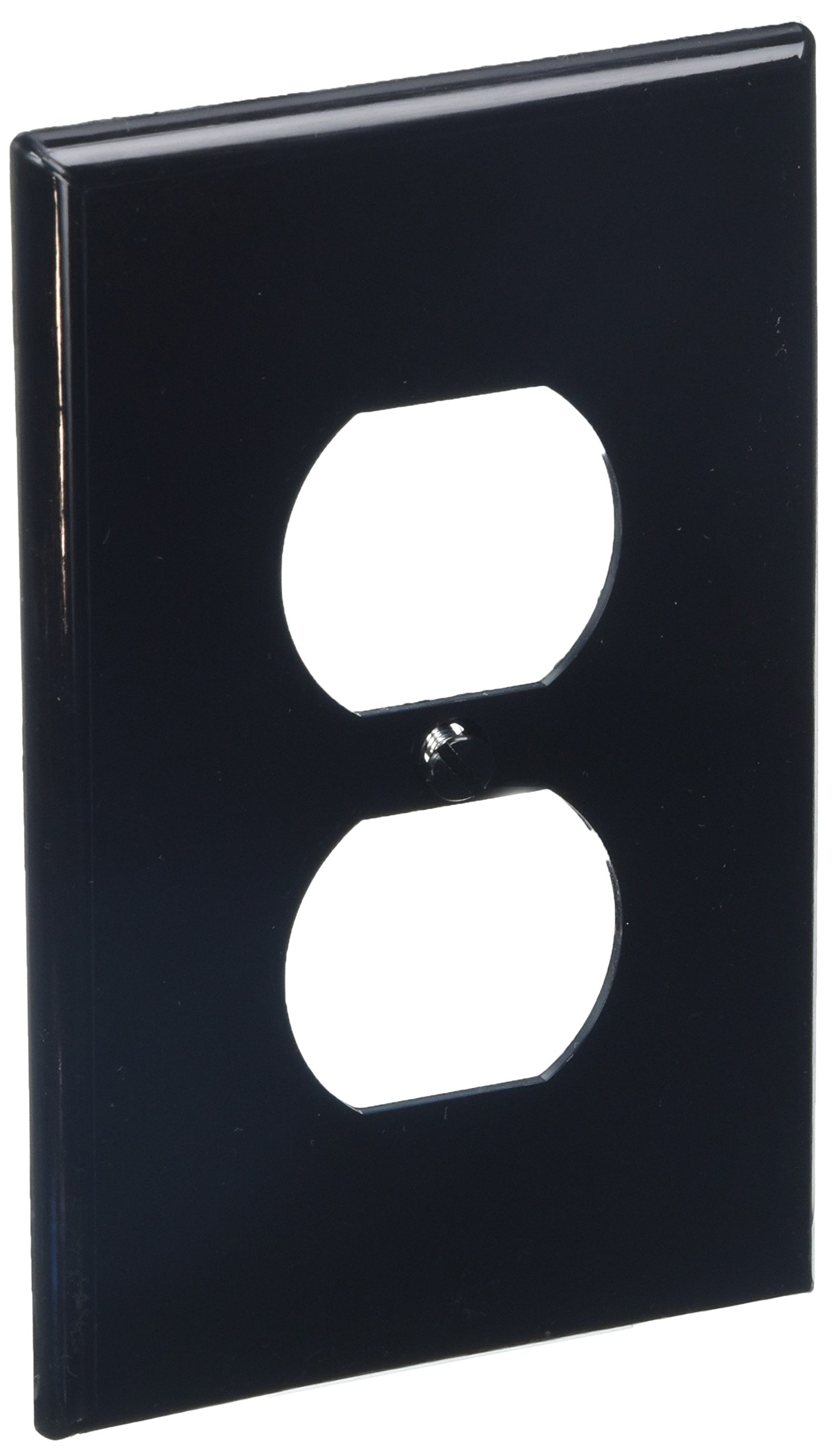 Leviton PJ8-E 1-Gang Duplex Receptacle Wallplate, Midway Size, 20-Pack, Black, 20 Count