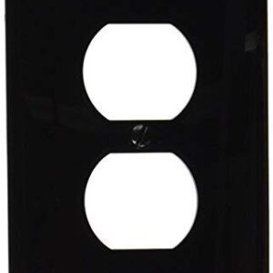 Leviton PJ8-E 1-Gang Duplex Receptacle Wallplate, Midway Size, 20-Pack, Black, 20 Count