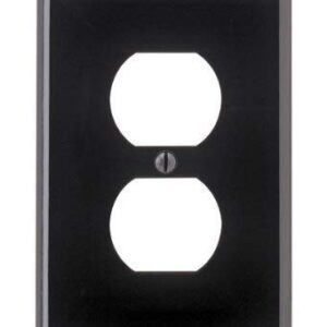 Leviton PJ8-E 1-Gang Duplex Receptacle Wallplate, Midway Size, 20-Pack, Black, 20 Count