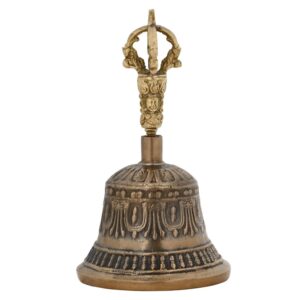 zap impex® tibetan hand bell meditation & prayer bells dorje, vajra 6 inch