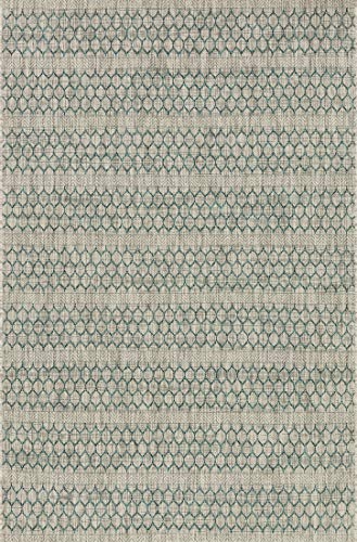 Loloi Isle Collection IE-01 Grey/Teal 5'-3" x 7'-7" Area Rug