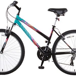 TITAN Trail 21-speed Suspension Women's Mountain Bike, 17-Inch Frame, Black and Teal