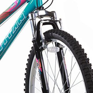 TITAN Trail 21-speed Suspension Women's Mountain Bike, 17-Inch Frame, Black and Teal