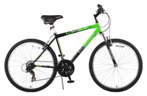 titan trail 21-speed suspension men's mountain bike, 18-inch frame, green and black