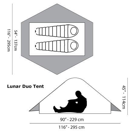 Six Moon Designs Lunar Duo Outfitter 2 Person Ultralight Gray Tent