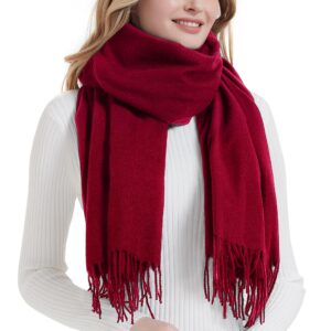 landisun scarf for women women winter scarf-shawl wraps christmas scarf winter scarf for women bridesmaid wedding bridal scarf-burgundy