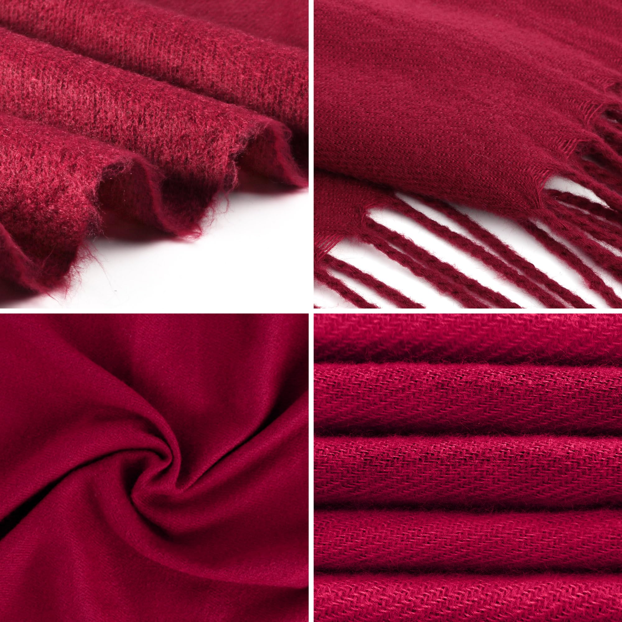 Landisun Scarf for Women Women Winter Scarf-Shawl Wraps Christmas Scarf Winter Scarf for Women Bridesmaid Wedding Bridal Scarf-Burgundy