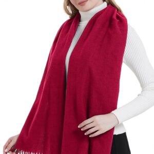 Landisun Scarf for Women Women Winter Scarf-Shawl Wraps Christmas Scarf Winter Scarf for Women Bridesmaid Wedding Bridal Scarf-Burgundy