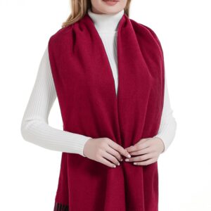 Landisun Scarf for Women Women Winter Scarf-Shawl Wraps Christmas Scarf Winter Scarf for Women Bridesmaid Wedding Bridal Scarf-Burgundy