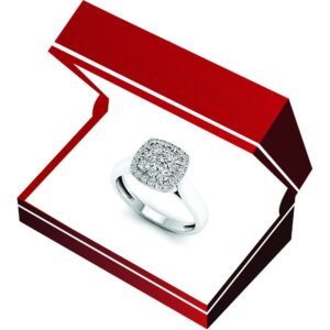 Dazzlingrock Collection 0.50 Carat (ctw) 14K White Diamond Ladies Cluster Engagement Ring 1/2 CT, White Gold, Size 6