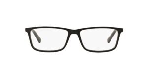 a|x armani exchange men's ax3027 rectangular prescription eyeglass frames, matte black/demo lens, 55 mm