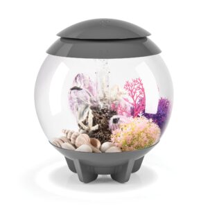 biorb halo 15 aquarium with mcr lighting - 4 gallon, grey (45653)