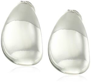 anne klein silvertone teardrop clip on earrings