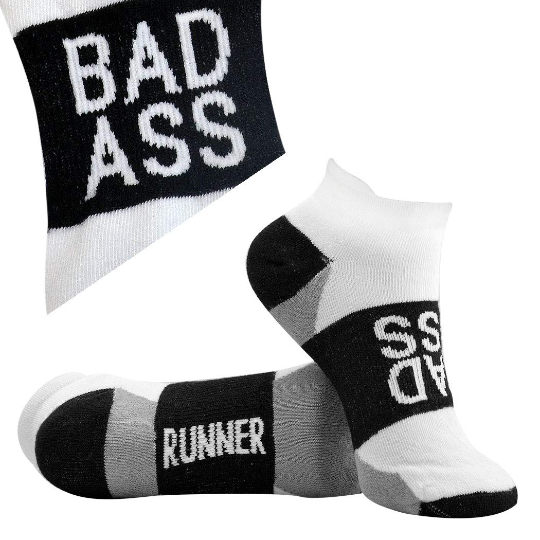 Gone For a Run Inspirational Athletic Running Socks - One Size Fits Most - Set of 3 Pairs - Multicolored (Adrenaline Runner)