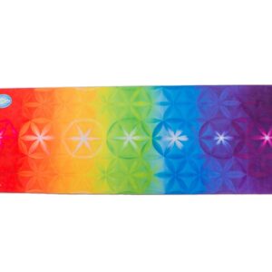 Spiritual Revolution Yoga Mat with Carry Strap - Luxury Mat/Towel Combo that Grips While you Sweat; Natural Rubber Base; No Slip, PVC Free, and Machine Washable, Rainbow Understanding