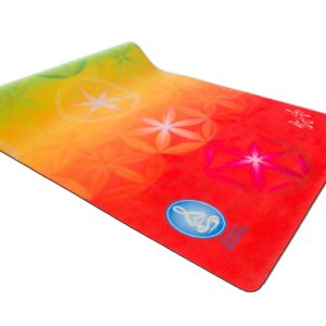 Spiritual Revolution Yoga Mat with Carry Strap - Luxury Mat/Towel Combo that Grips While you Sweat; Natural Rubber Base; No Slip, PVC Free, and Machine Washable, Rainbow Understanding