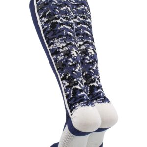 TCK Digital Camo OTC Socks (Navy/White, Small)