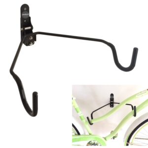 LifeStore Adjustable Bike Rack Wall Mount,100% Solid Steel Bicycle Storage Stand Hanger for Indoor, Garage, Soft Rubber-Coated Hooks, Mounting Screws Included, Heavy Duty Wall Mount Bike Stand (Black)