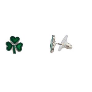 LUX ACCESSORIES Three Leaf Heart Clover Saint St Patricks Day Necklace Matching Earrings