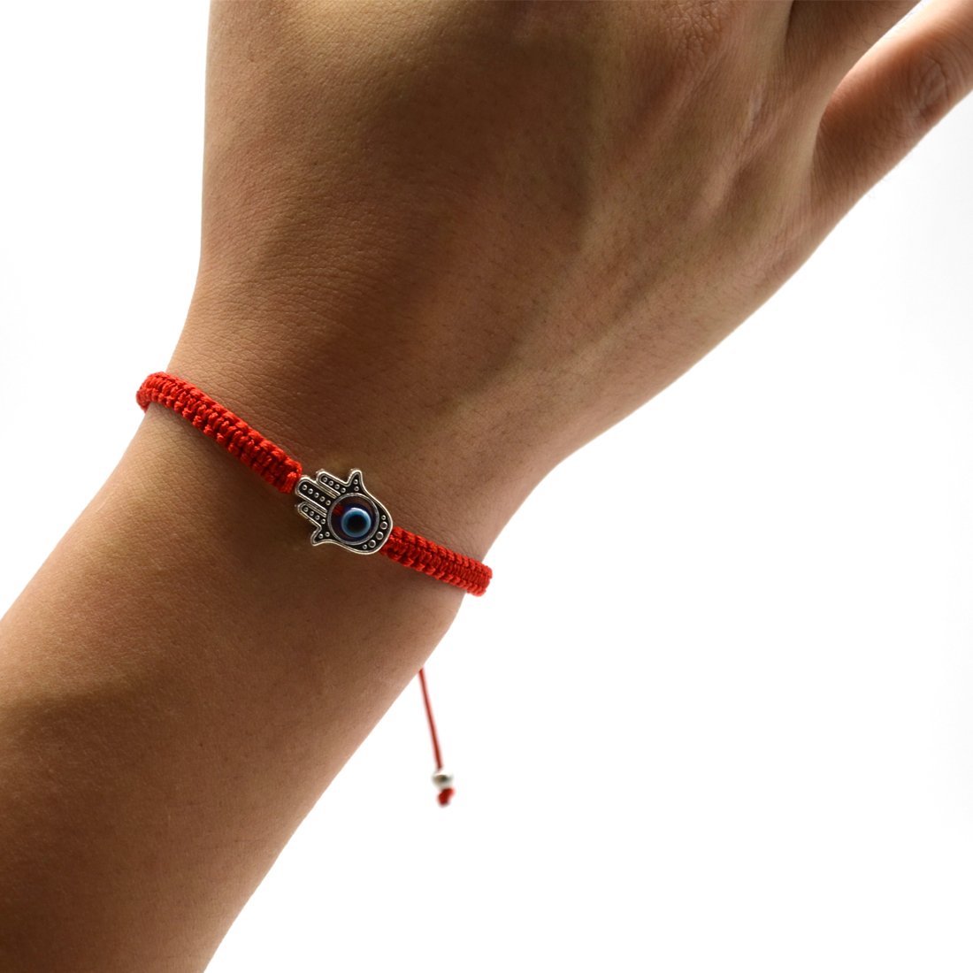 Omonic MAYMII·HOME 6 pcs Lucky Hamsa Red String Line Kabbalah Bracelets Bracelet Bangle Braided String Cord and Rotating Evil Eye Hamsa Hand - Jewish Amulet Pendant Jewelry for Success and Lucky