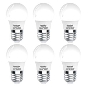 homelek (6 pack) 3w led light bulbs, equivalent to 25w, e26 base, g45/g14 bulb, 300 lumens, warm white 3000 kelvin, best for bedrooms and living rooms