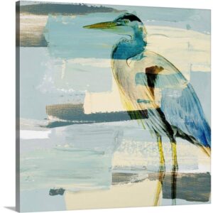 canvas on demand great blue heron canvas wall art print by lanie loreth, coastal, home decor, bird, design artwork, 24"x24"