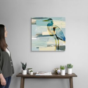 CANVAS ON DEMAND Great Blue Heron Canvas Wall Art Print by Lanie Loreth, Coastal, Home Decor, Bird, Design Artwork, 24"x24"