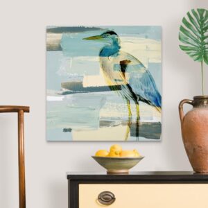 CANVAS ON DEMAND Great Blue Heron Canvas Wall Art Print by Lanie Loreth, Coastal, Home Decor, Bird, Design Artwork, 24"x24"