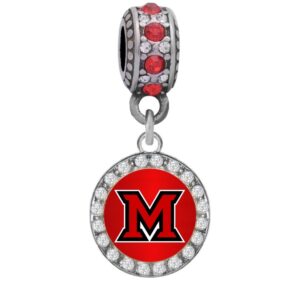 miami university crystal charm fits most bracelet lines including pandora, cham ilia, troll, biagi, zable, kera, personality, and more …