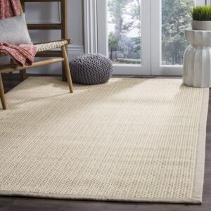 safavieh natural fiber collection area rug - 8' x 10', light grey, sisal design, easy care, ideal for high traffic areas in living room, bedroom (nf475c)