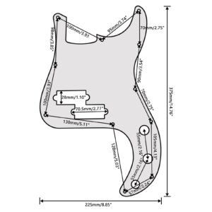 Guitar Prewired Loaded Pickguard for Fender Precison P Bass Part Black