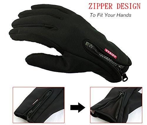 YYGIFT Touch Screen Gloves Outdoor Sports Winter Gloves Wind-Stopper for Men Women (Updated Version-Black, L)