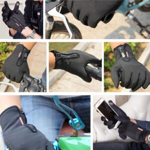 YYGIFT Touch Screen Gloves Outdoor Sports Winter Gloves Wind-Stopper for Men Women (Updated Version-Black, L)