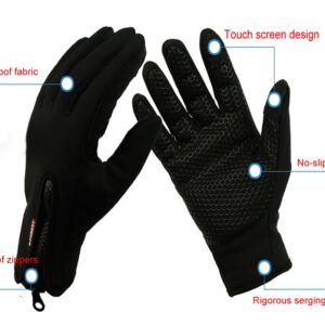 YYGIFT Touch Screen Gloves Outdoor Sports Winter Gloves Wind-Stopper for Men Women (Updated Version-Black, L)