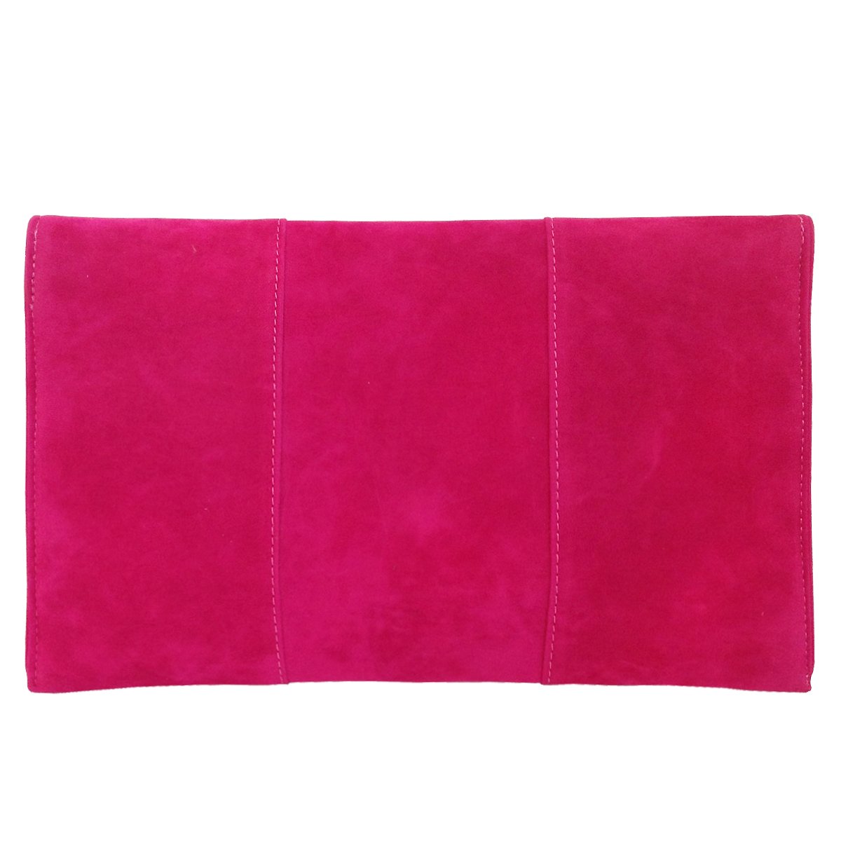 JNB Women's Faux Microsuede Envelope Clutch Fuchsia