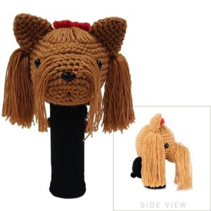 stitchhead hand stitched yarn animal driver/wood head cover (yorkshire terrier)