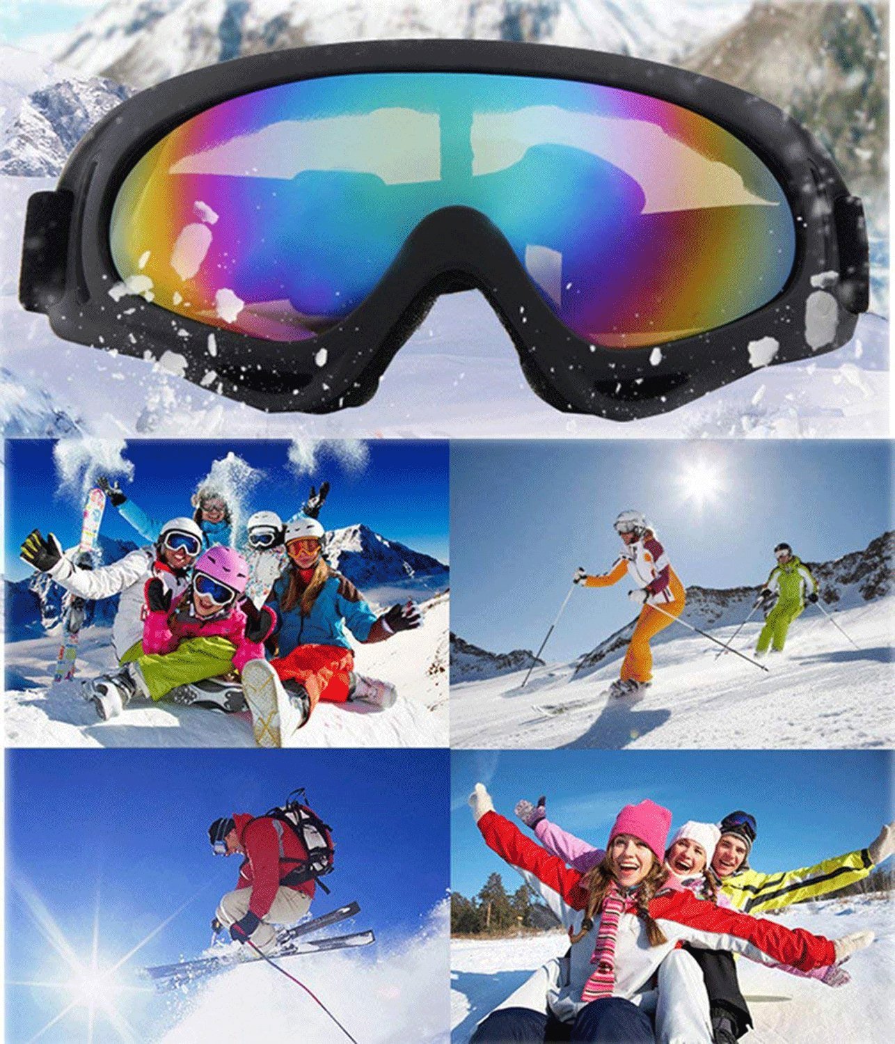 Freestep Mojo Snow Goggles Windproof Motorcycle Cycling Snowmobile Ski Goggles Eyewear Sports Protective Safety Glasses