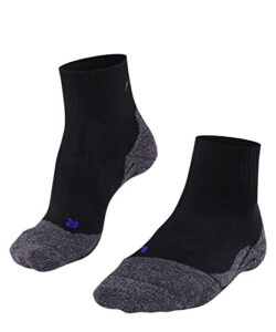 falke women's tk2 explore cool short hiking socks, quarter, medium padding, breathable quick dry, cooling, lyocell, black (black-mix 3010), 9.5-10.5, 1 pair