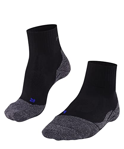 FALKE Women's TK2 Explore Cool Short Hiking Socks, Quarter, Medium Padding, Breathable Quick Dry, Cooling, Lyocell, Black (Black-Mix 3010), 9.5-10.5, 1 Pair