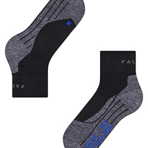 FALKE Women's TK2 Explore Cool Short Hiking Socks, Quarter, Medium Padding, Breathable Quick Dry, Cooling, Lyocell, Black (Black-Mix 3010), 9.5-10.5, 1 Pair